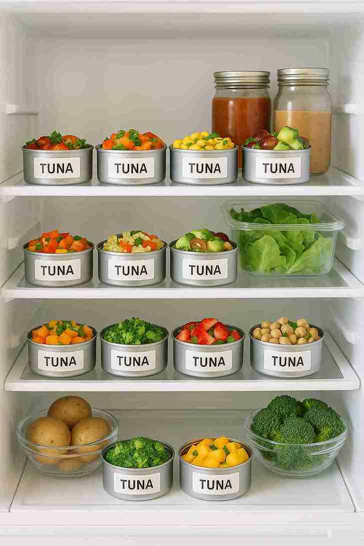 Smart Fridge Organization: Turn Tuna Cans into Reusable Containers