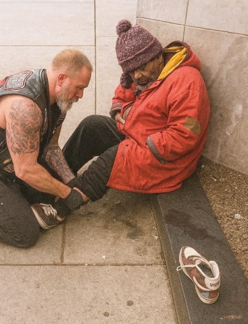 Why One Biker Kept Buying Shoes for a Homeless Woman